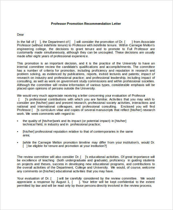 11+ Promotion Recommendation Letters - Free Sample, Example Format Download