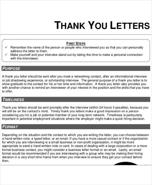 13+ Sample Formal Thank-You Letters - Word, PDF, Apple Pages