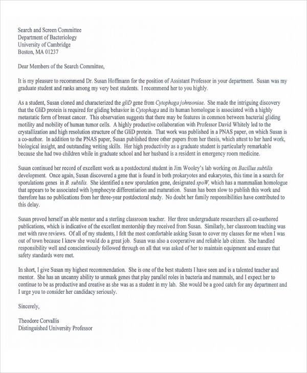 10 Work Recommendation Letter Template 10 Free Word PDF Format Download