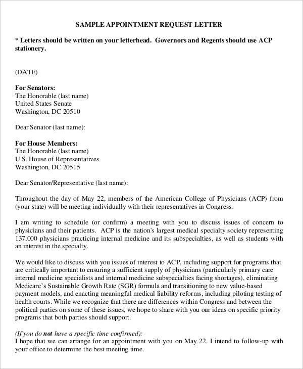 19+ Sample Appointment Request Letters - PDF, DOC