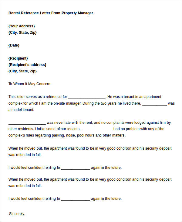7 Sample Manager Reference Letters Free Sample Example Format Download