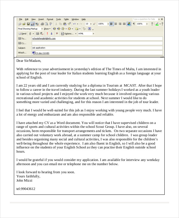 Student Job Application Letters - 10+ Free Word, PDF Format Download