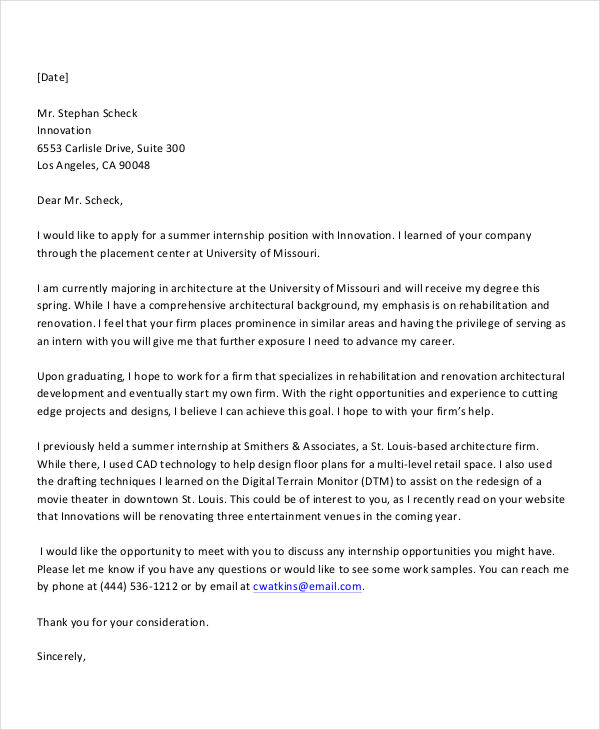  Internship Letter From University To Company The Best Internship 