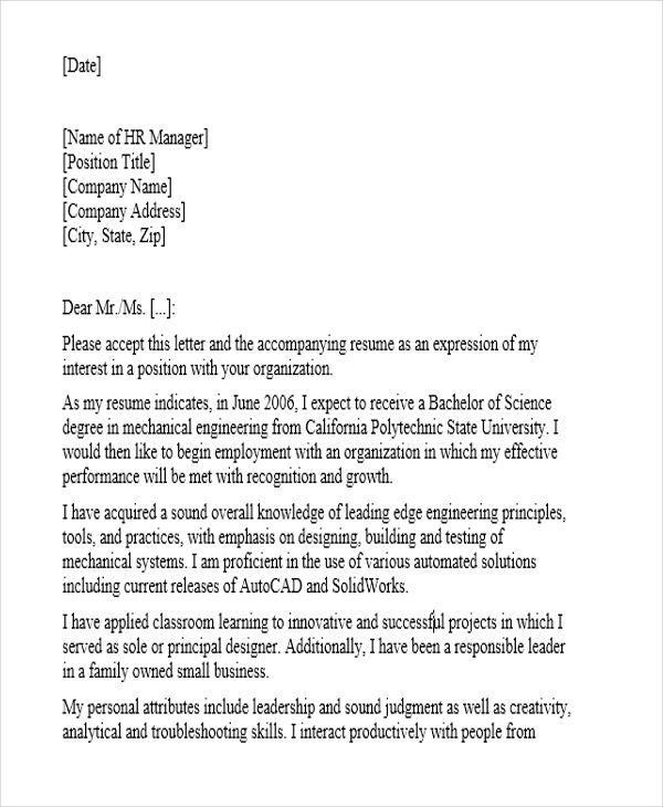 Job Application Letter For Engineer 12 Free Word PDF Format Download