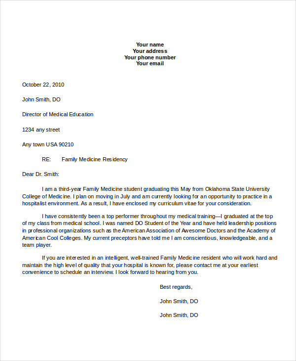 11 Job Application Letters For Doctor PDF DOC Apple Pages