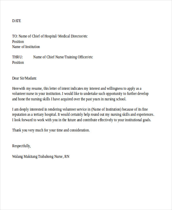 11 Job Application Letters For Nurse 9 Free Word PDF Format Download