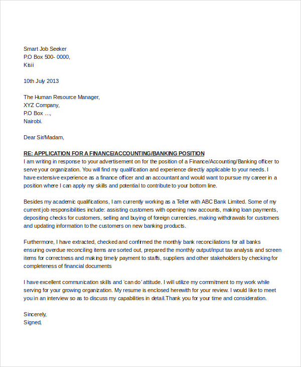 Application Letter For Management Accountant Junior Accountant Cover 