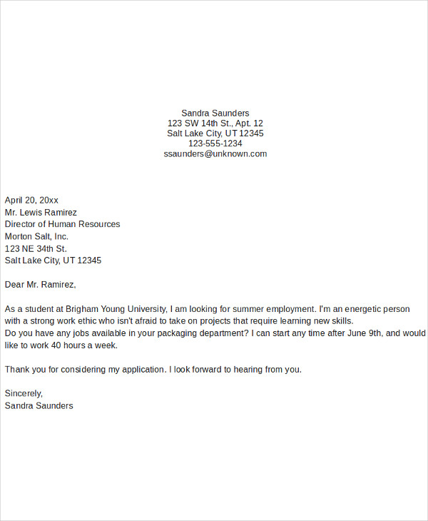 Persuasive Job Application Email Sample