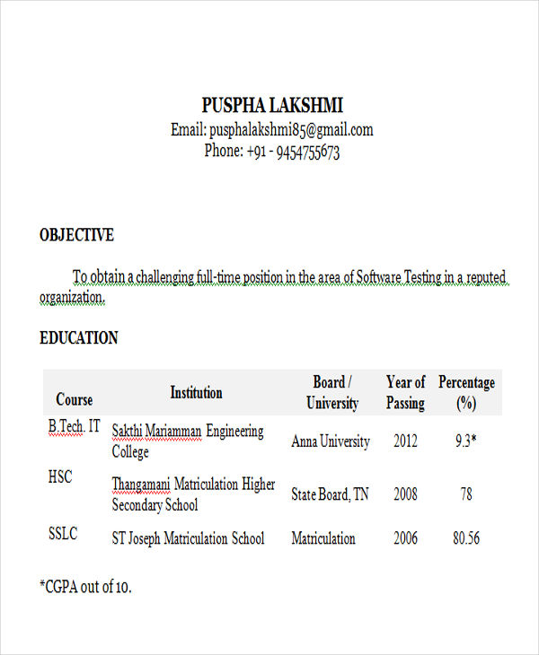 23+ Modern Fresher Resume Templates