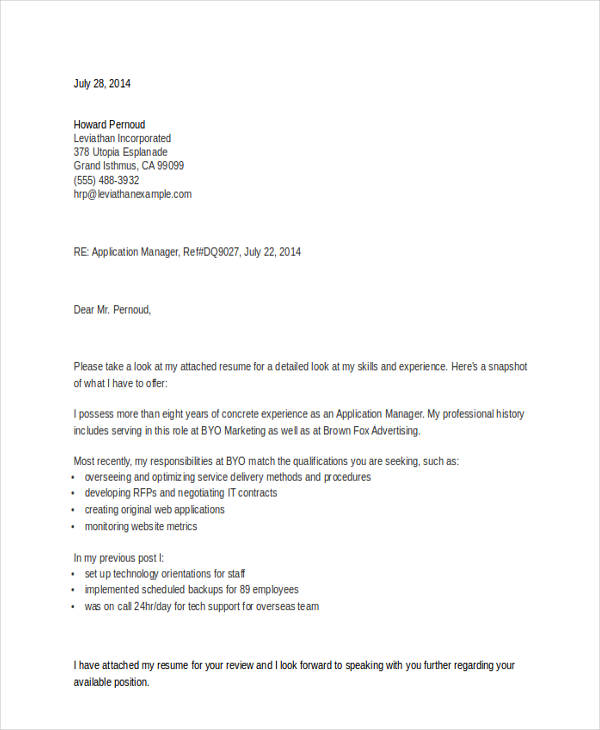 33+ Job Application Letter Templates in Doc