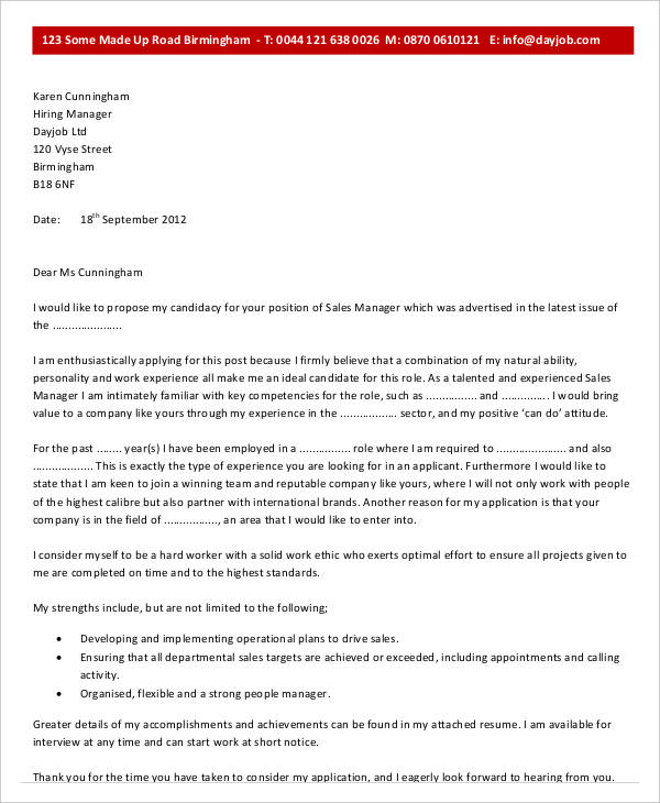 40 Job Application Letter Templates PDF Word