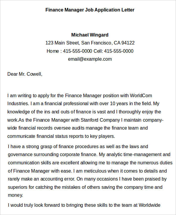 40 Job Application Letter Templates PDF Word