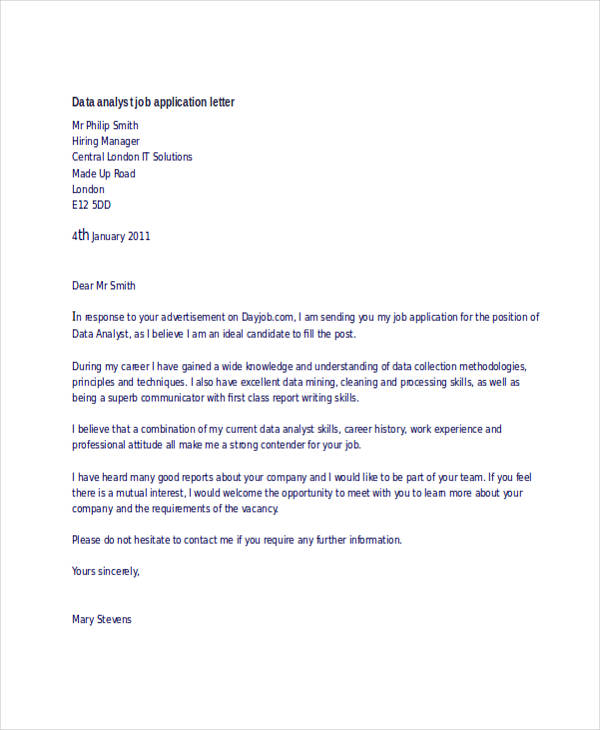 Job Application Letter Email Format Three Excellent Cover Letter