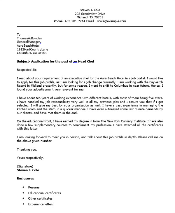 32 Job Application Letter Samples