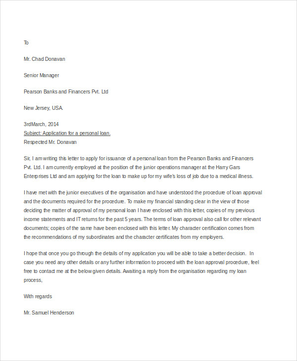  How To Write A Letter For A Loan Application How To Write A Loan 