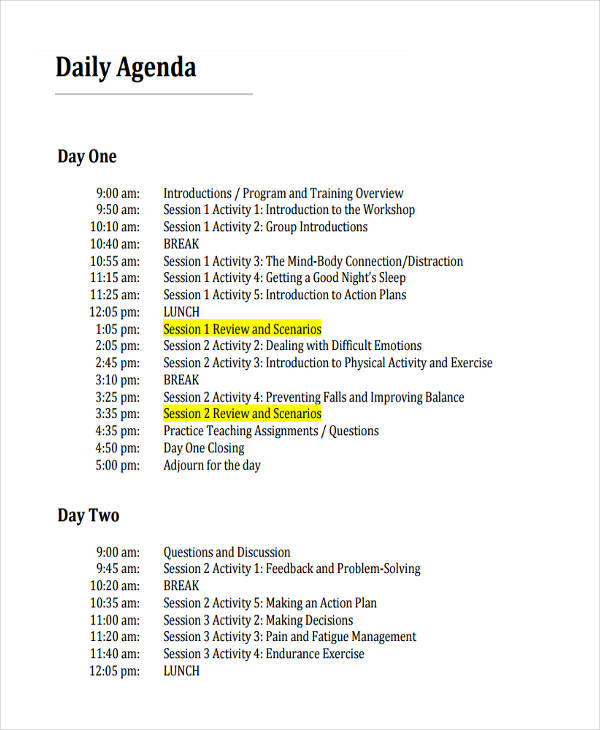 26+ Agenda Format Templates