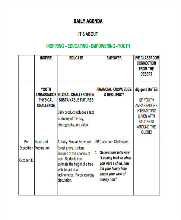 26+ Agenda Format Templates