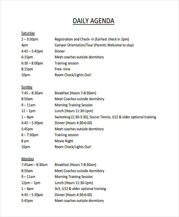 26+ Agenda Format Templates