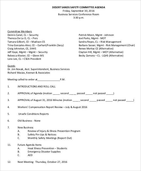 Free Board Meeting Minutes Template
