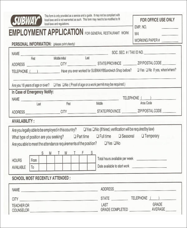49+ Job Application Form Templates