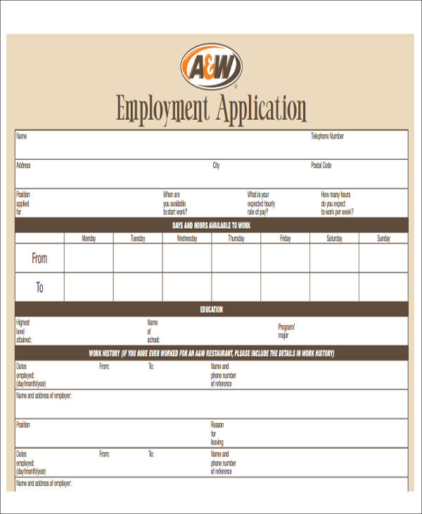 49+ Job Application Form Templates