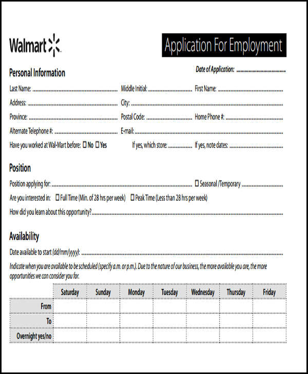49+ Job Application Form Templates