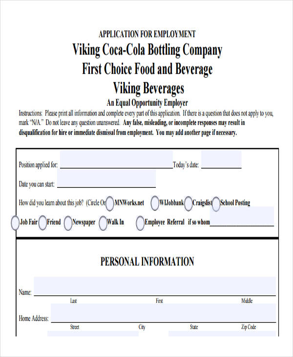 49+ Job Application Form Templates