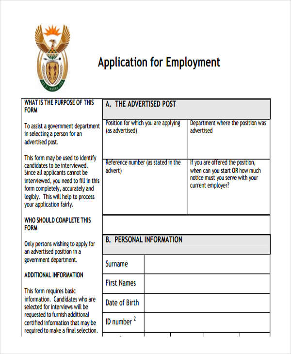 49+ Job Application Form Templates