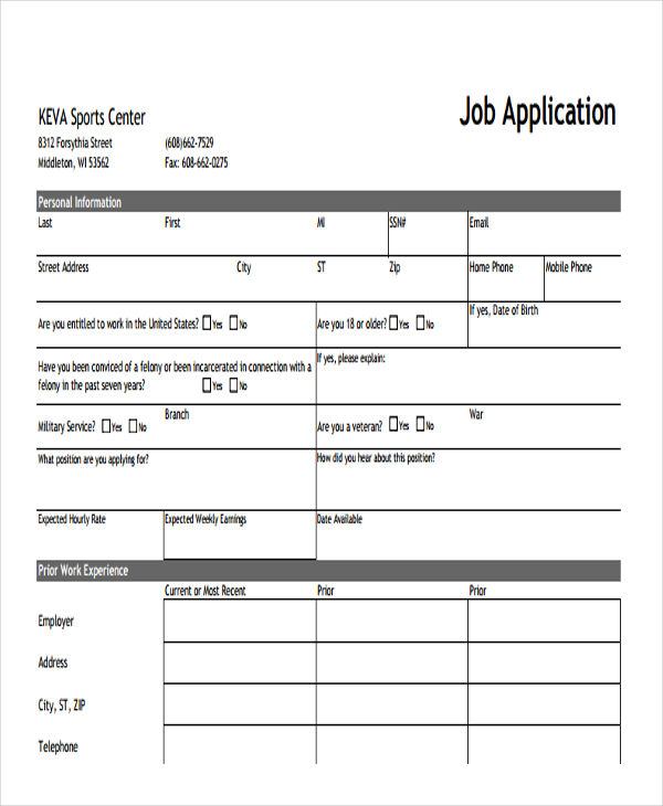 49+ Job Application Form Templates | Free & Premium Templates