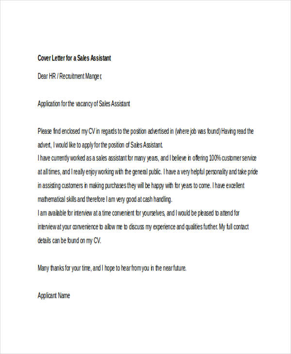 19 Sample Job Application Letters For Assistants DOC PDF