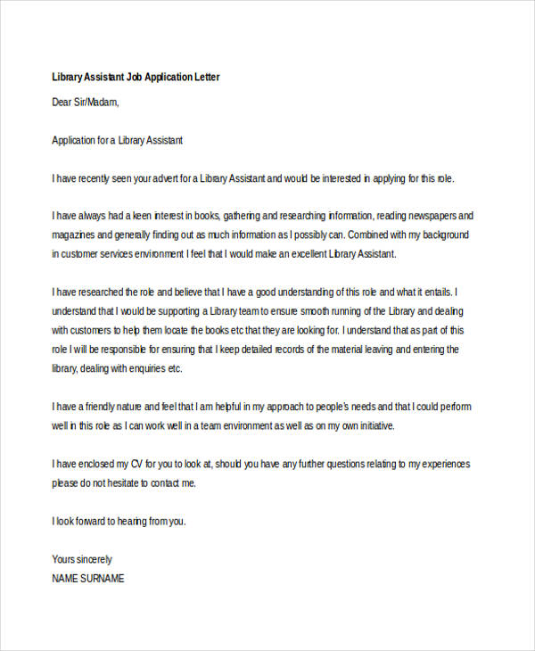 19+ Sample Job Application Letters for Assistants - DOC, PDF