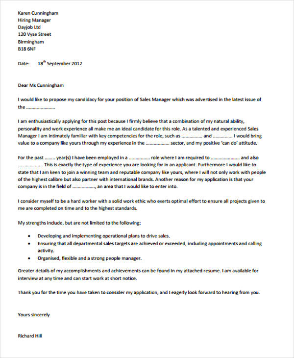 37+ Job Application Letters For Manager - PDF, DOC