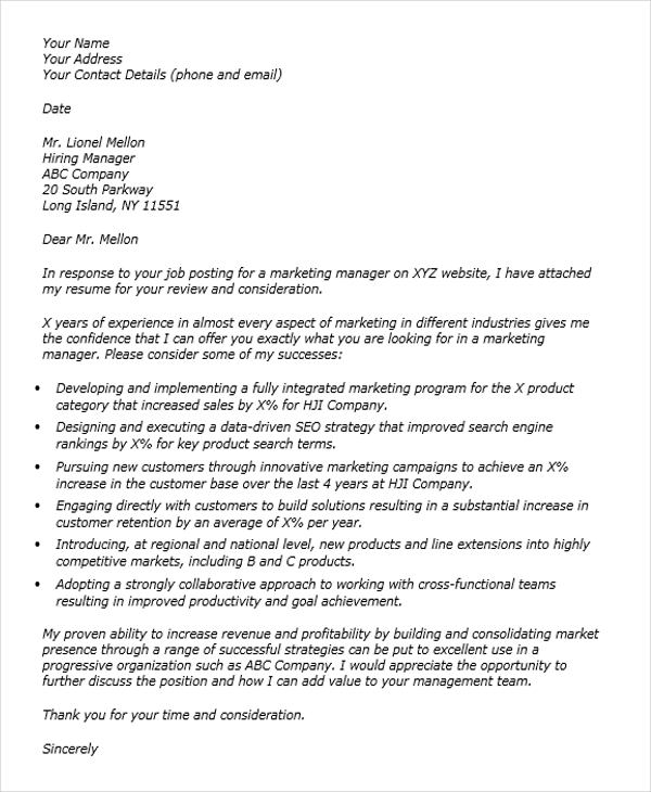 37+ Job Application Letters For Manager - PDF, DOC