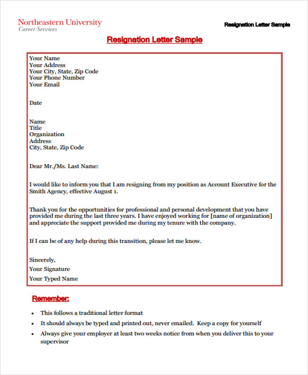 Sample Corporate Resignation Letters - 10+ Free Sample, Example, Format ...