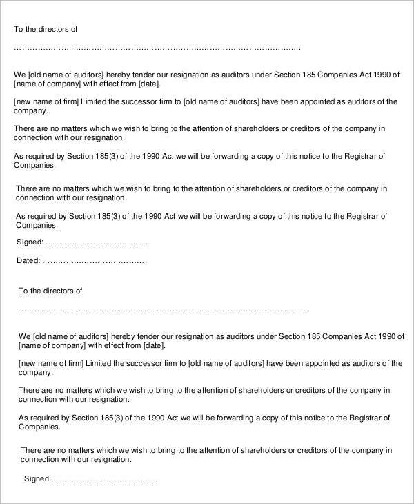 Sample Director Resignation Letters - 14+ Free Sample, Example Format ...
