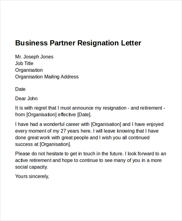 10 Business Resignation Letters Free Sample Example Format Download 10 Business Resignation Letters Free Sample Example Format Download