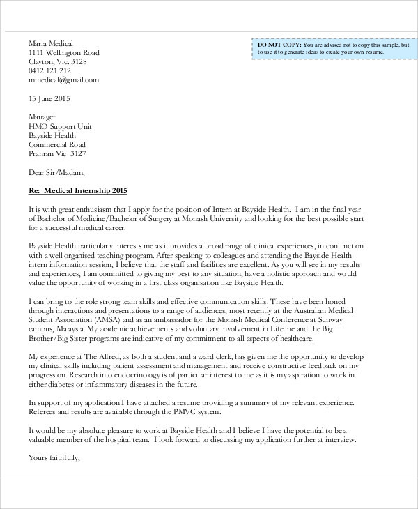 14 Job Application Letter For Internship Free Sample Example Format Download