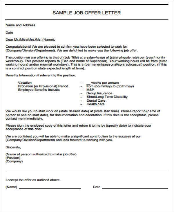 45+ Offer Letter Format Templates - PDF, DOC