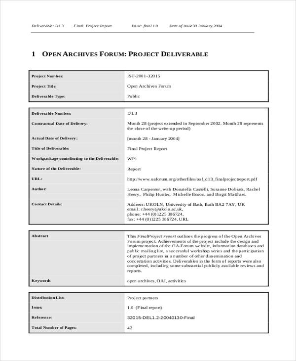 49 Report Samples Word Pages PDF Docs