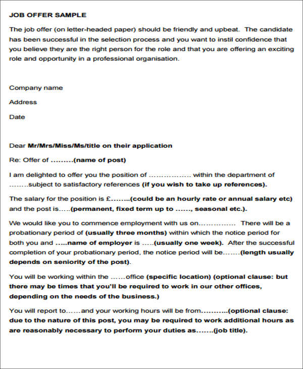 45+ Offer Letter Format Templates - PDF, DOC