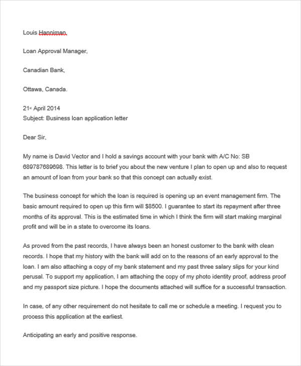 FREE 22+ Loan Application Letters Templates, PDF, DOC