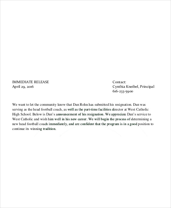 8+ Coach Resignation Letters - Free Sample, Example Format Download