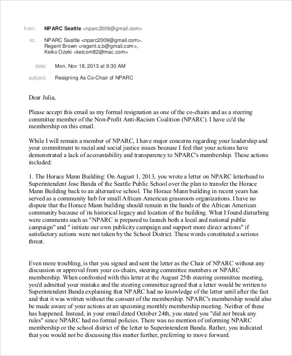 6+ Email Resignation Letter Templates - Free Word, PDF Format Download