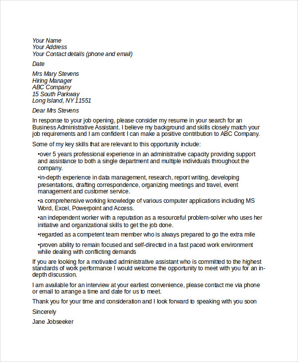 27+ Free Application Letter Templates