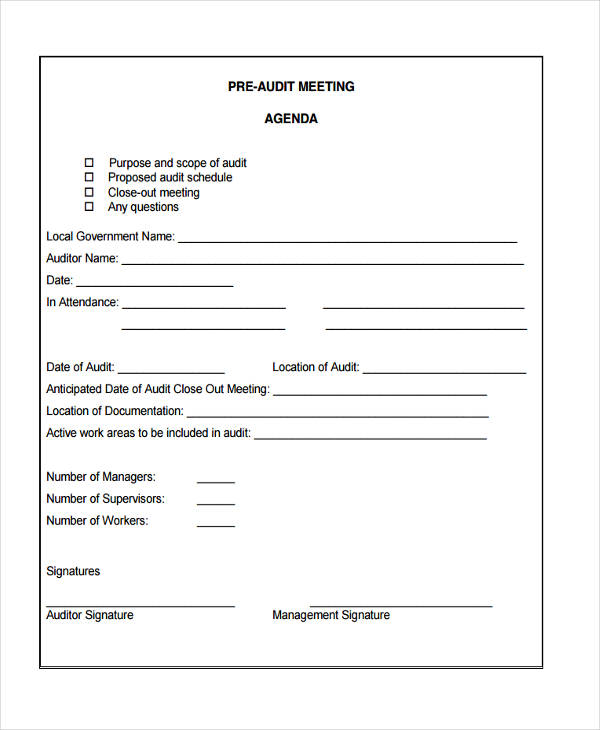 Audit Agenda Templates - 9+ Free Word, PDF Format Downlaod