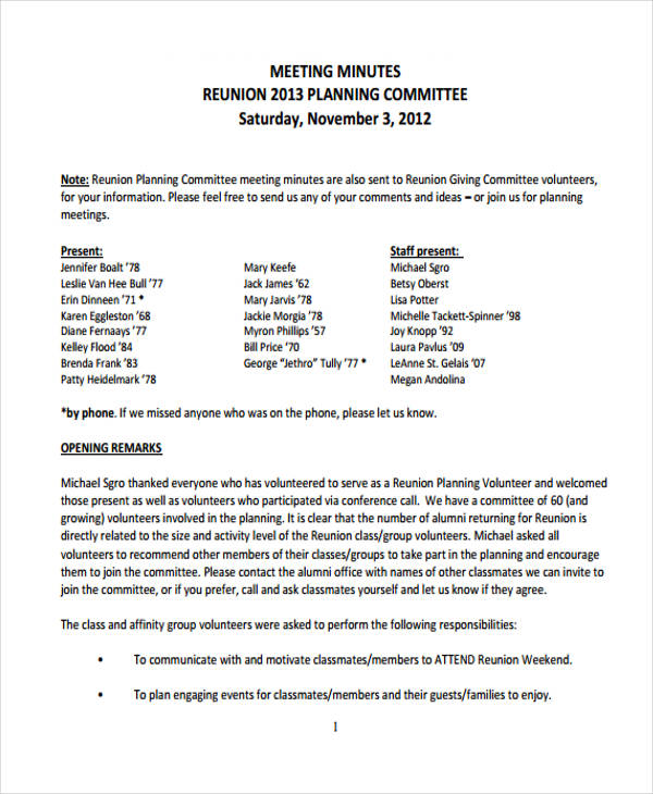 9+ Reunion Agenda Templates - Free Word, PDF Format Download