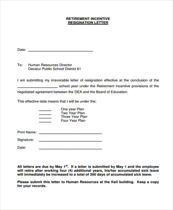 12+ Retirement Resignation Letter Template - Free Word, PDF Format Download