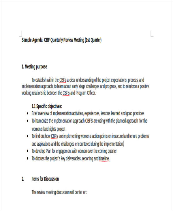 Review Agenda Templates - 10+ Free Word, PDF, Doc Format Download