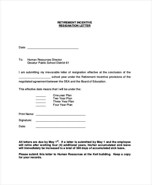 10+ Sample Retirement Resignation Letters - Free Sample, Example ...