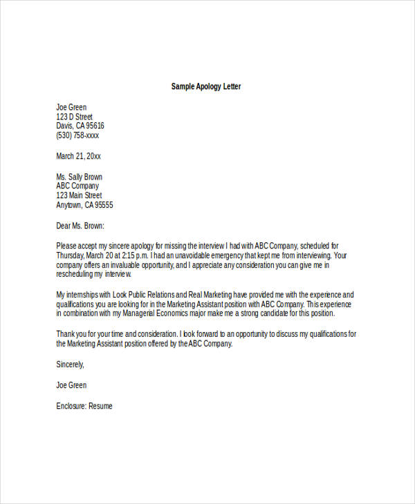 13+ Letter Of Apology Templates - Free Sample, Example Format Download